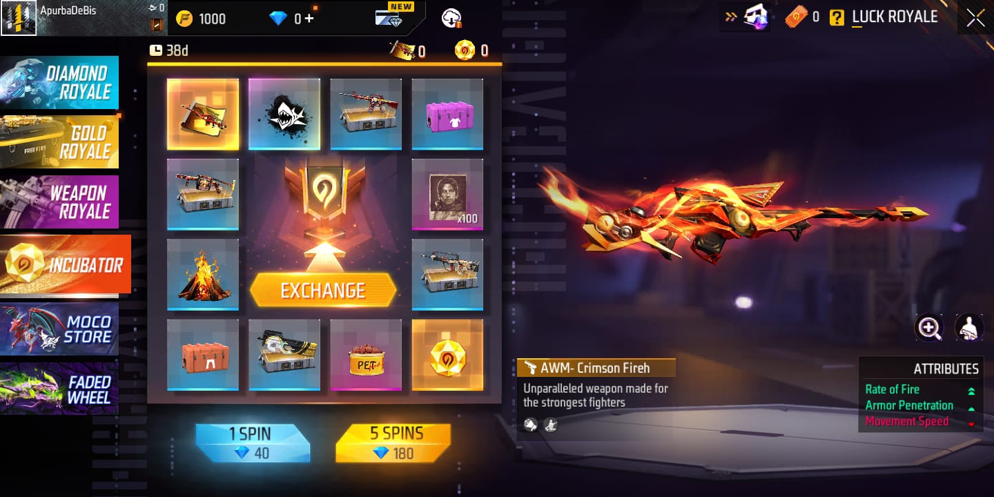 Free Fire MAX AWM Crimson Firehorn: How to get the AWM gun skin in Free ...