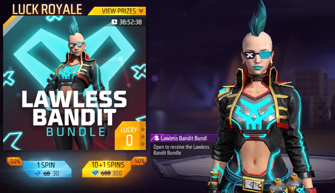 Free Fire MAX Lawless Bandit Bundle: Get the new bundle at half the cost