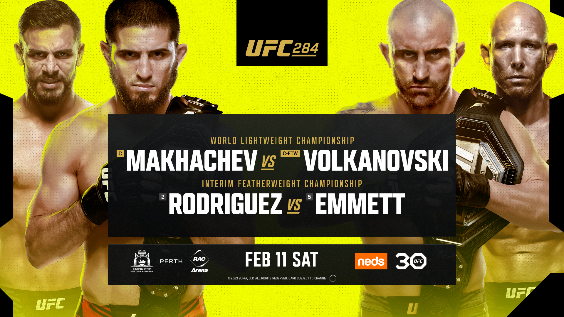 Is there a UFC fight tonight? CHECK UFC 284 schedule details and more ...